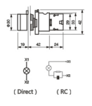 Flat Push Button With Light Spring Return | Dvolt Electric